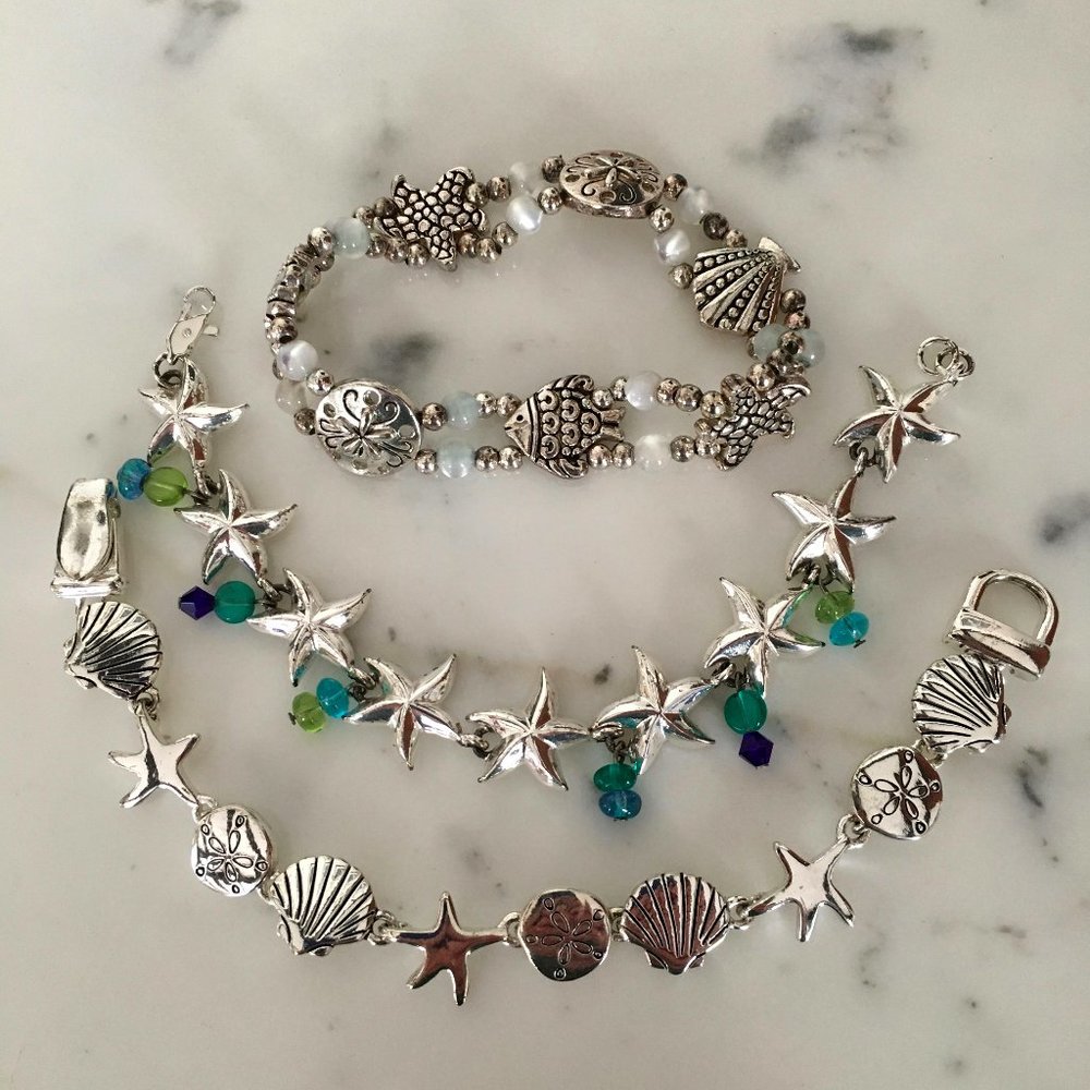 Beautiful Beach Ocean Theme Bracelets - Set Of 3 - Gem